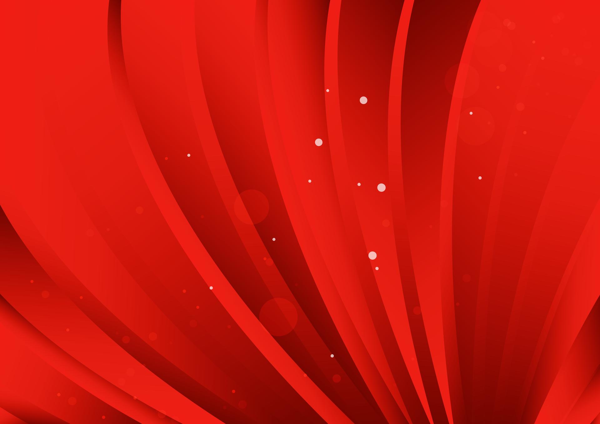 Bright Red Abstract Curved Stripes Gradient Background