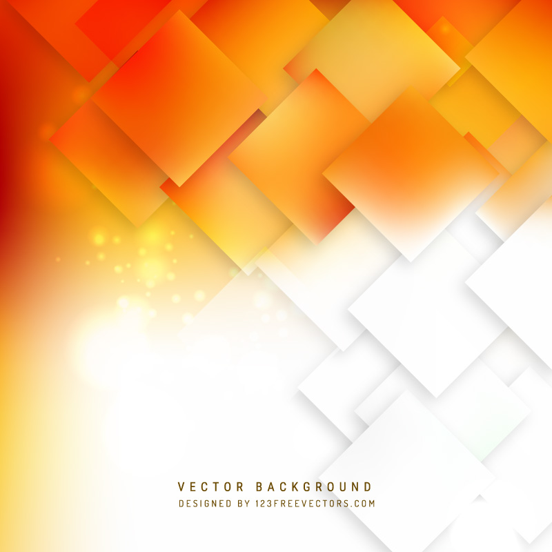 White Orange Square Background Template
