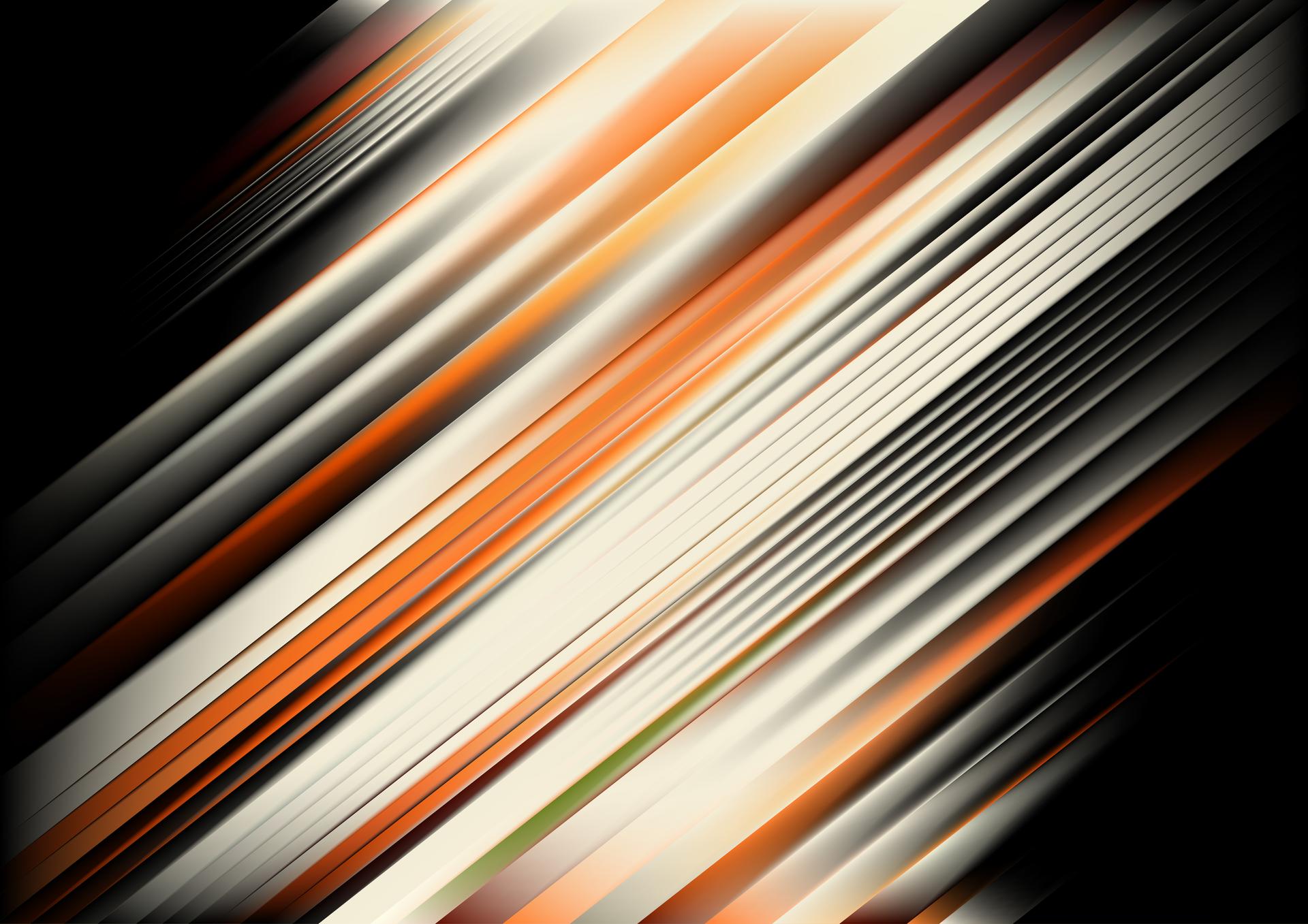 Orange Black and White Light Shiny Straight Lines Background