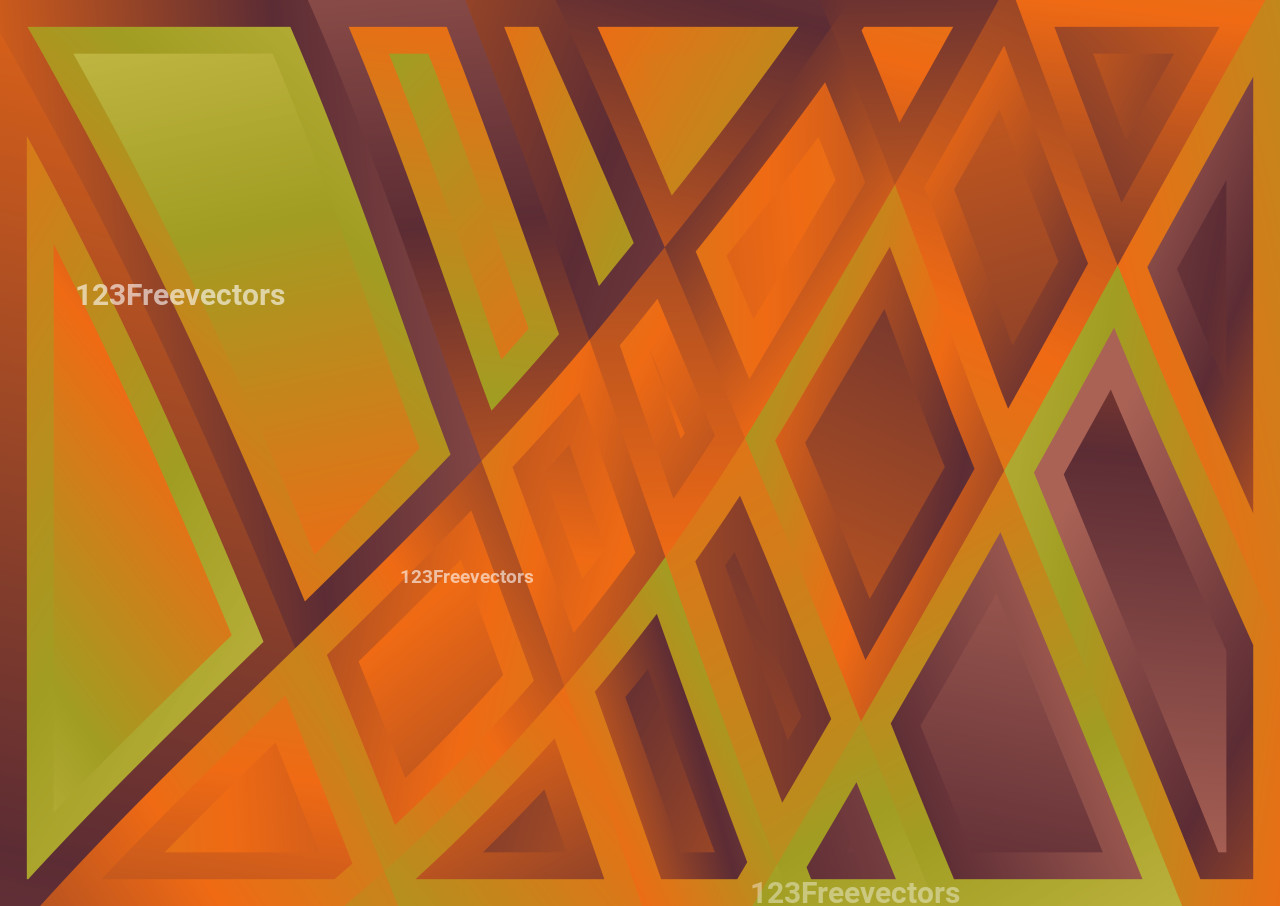 Geometric Abstract Orange and Green Background