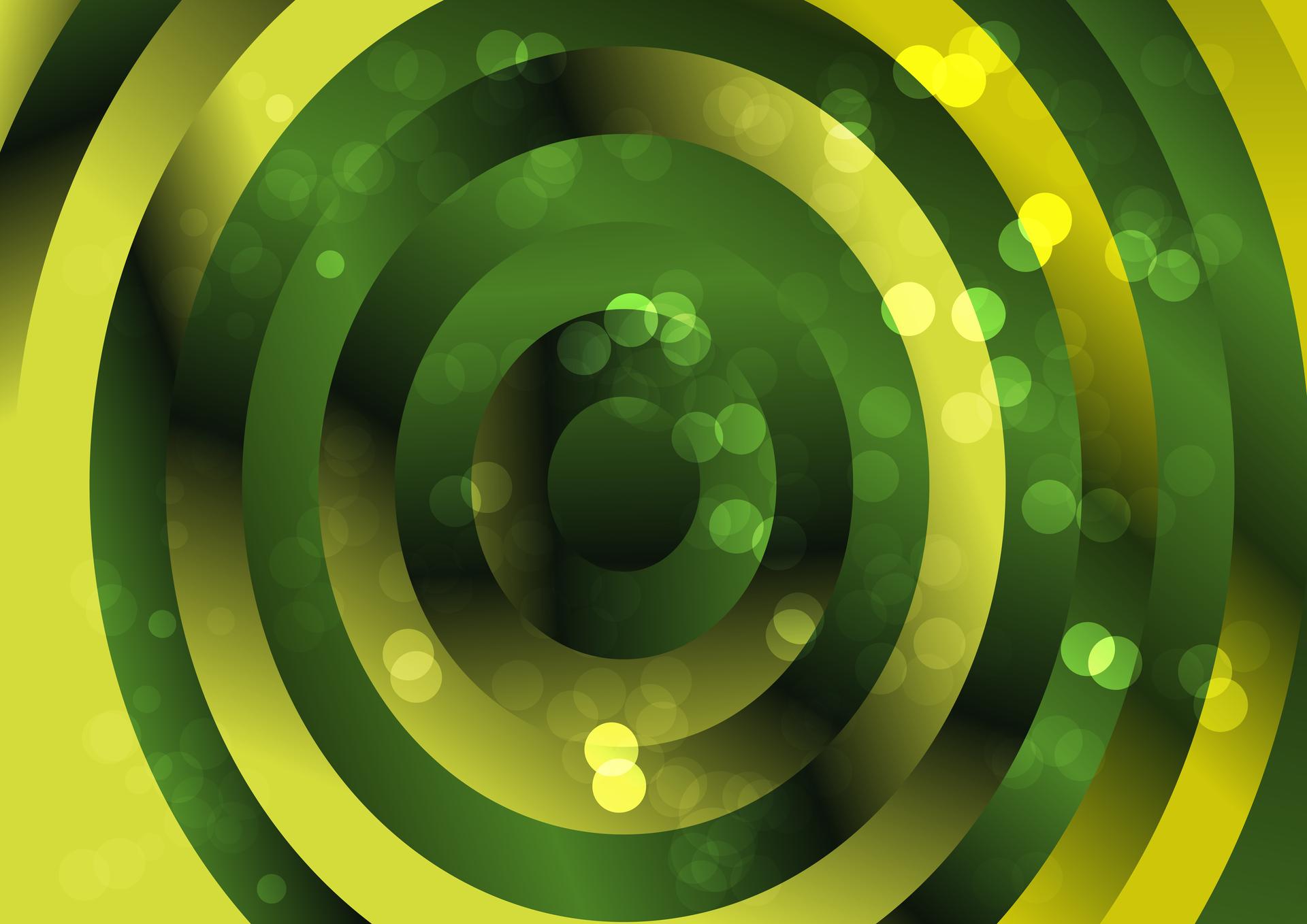 Green and Gold Gradient Concentric Circles Background Vector Image