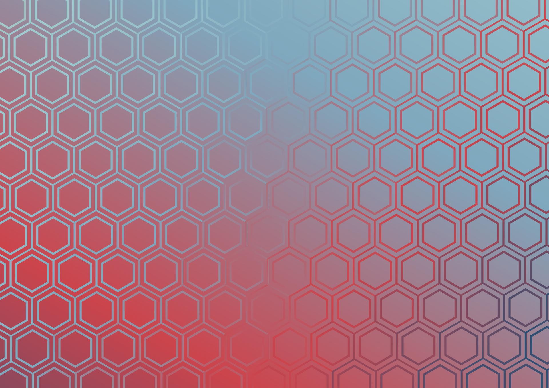 Abstract Red and Blue Hexagon Grid