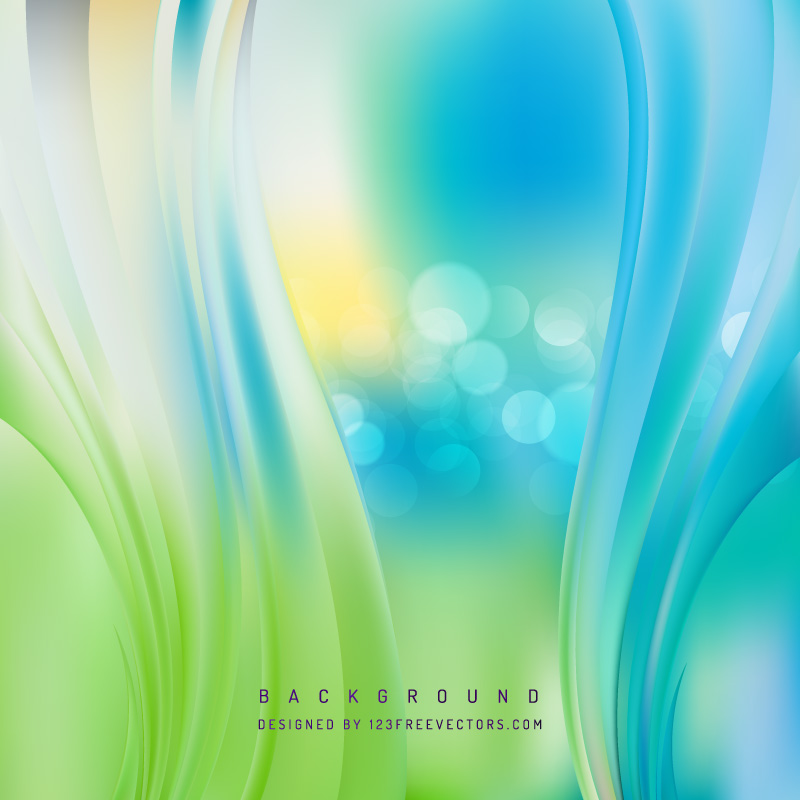 Blue Green Wave Design Background