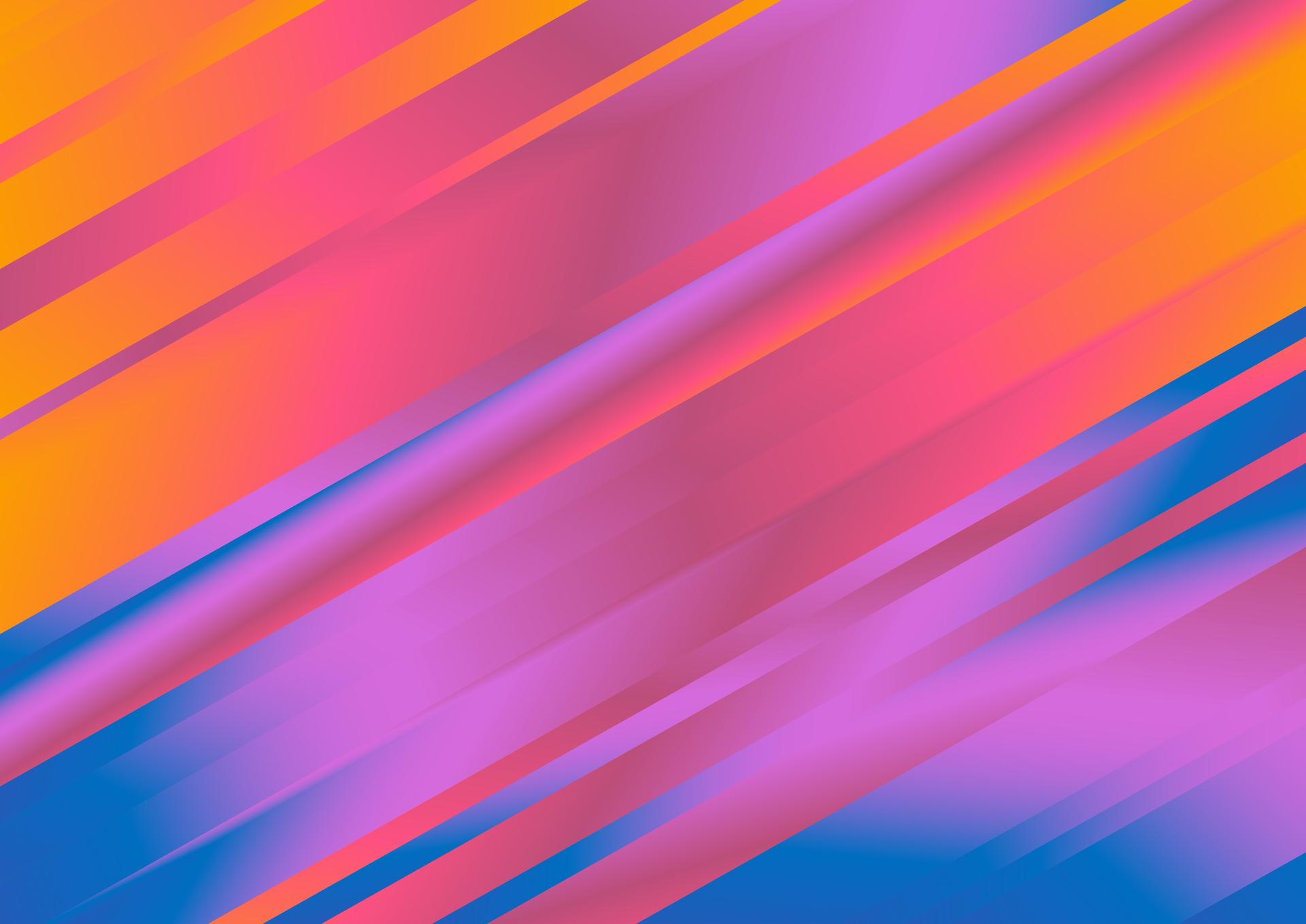 Pink Blue and Orange Gradient Diagonal Stripes Background Vector