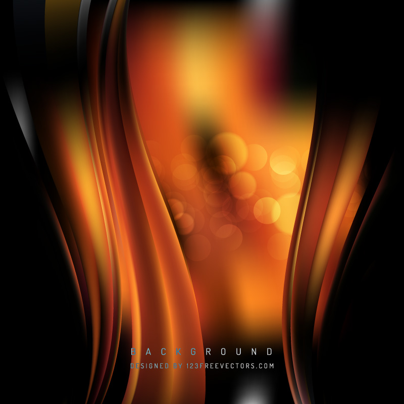 Black Orange Fire Wave Background