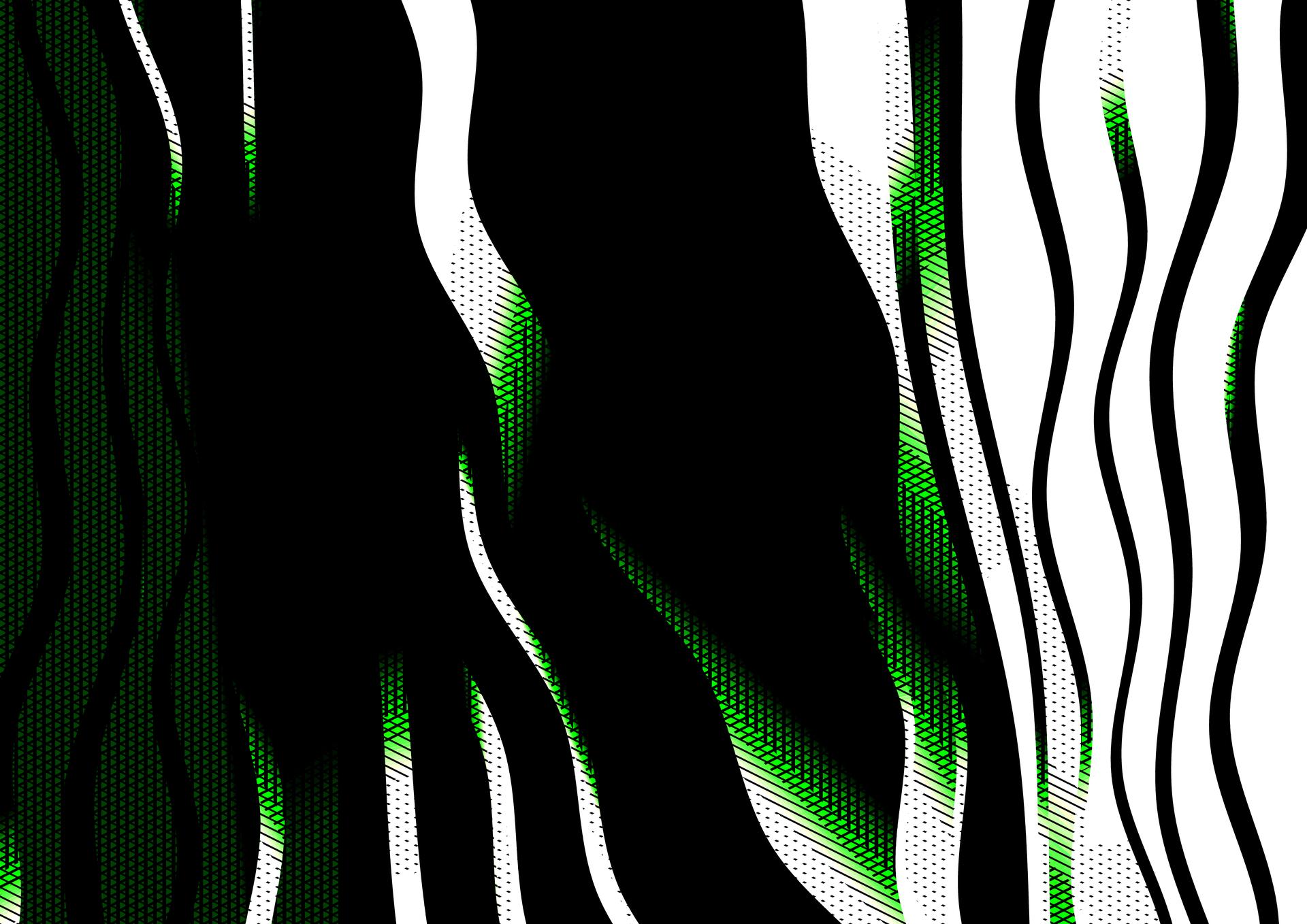 Abstract Green and White Wave Design