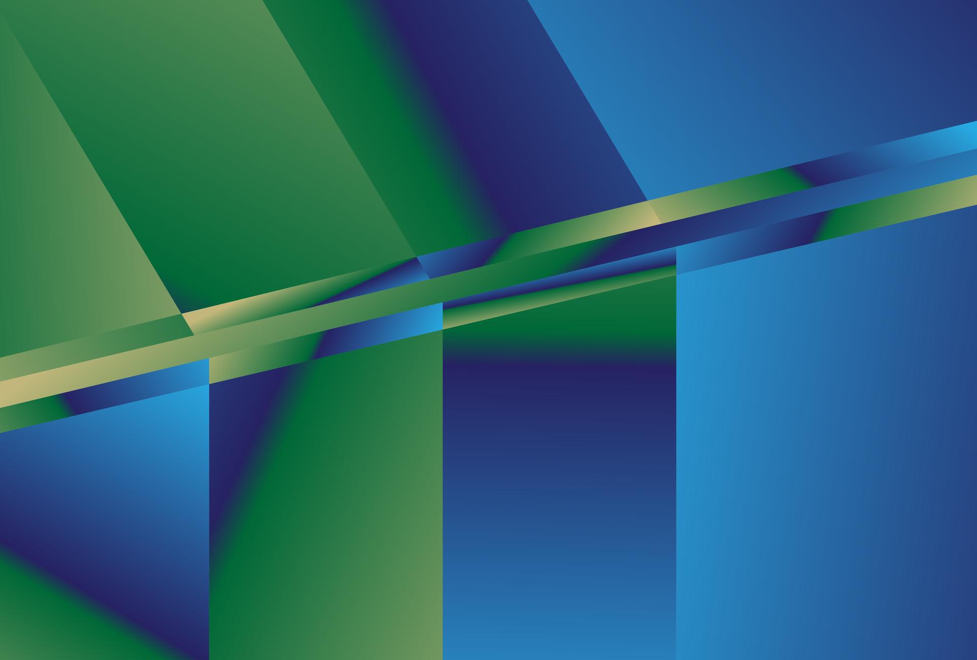 Geometric Blue and Green Gradient Background Vector Image