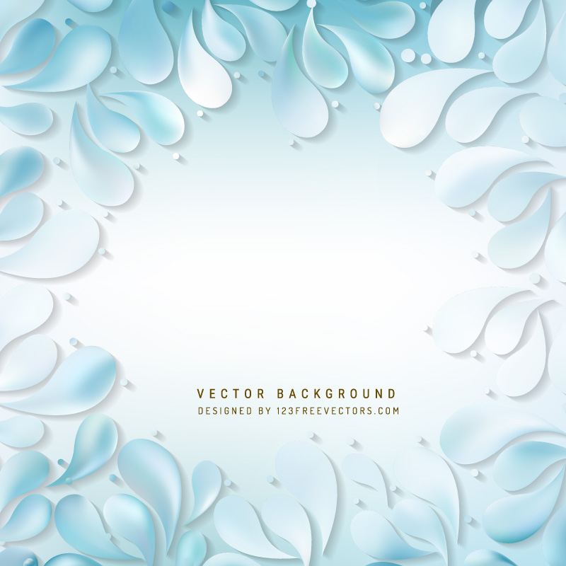 Abstract Light Blue Floral Drops Background