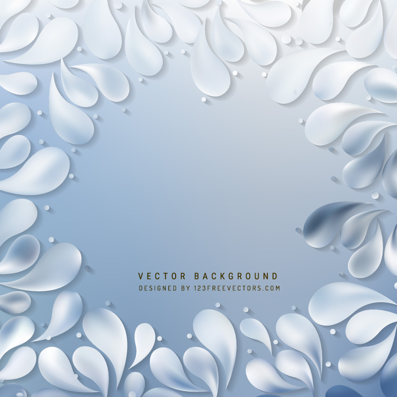 Light Blue Decorative Floral Drops Background