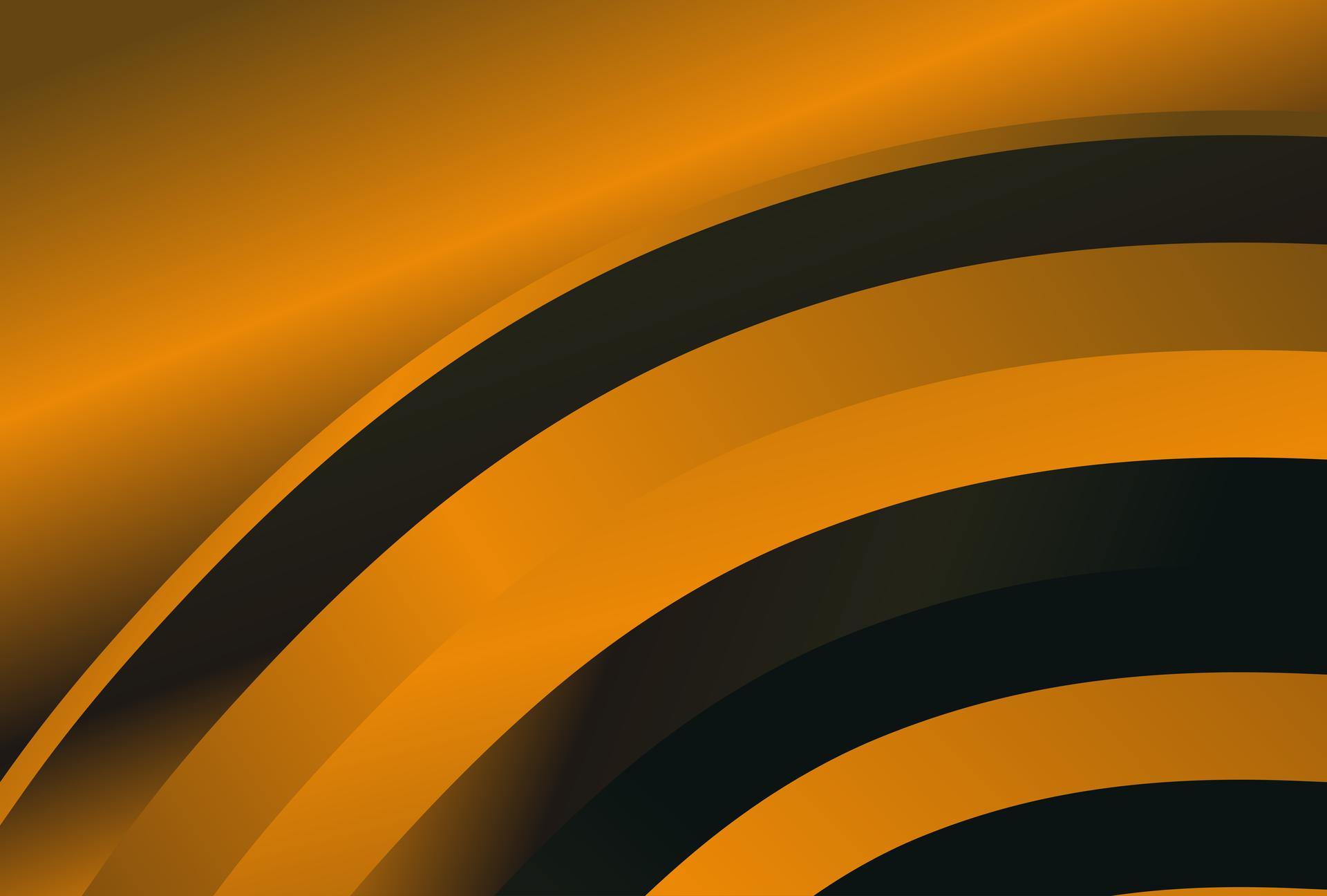 Orange and Black Gradient Quarter Concentric Circles Background Vector Art
