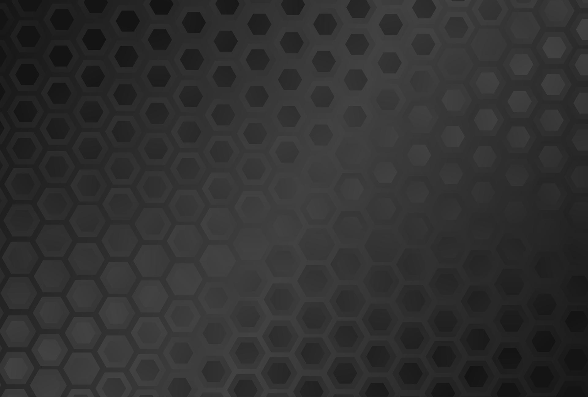 Dark Grey Gradient Hexagon Shape Background