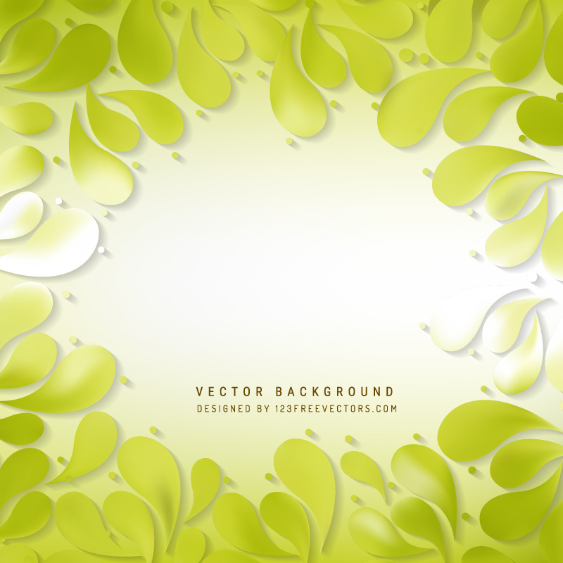 Light Green Decorative Floral Drops Background