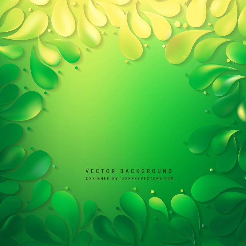 Abstract Yellow Green Arc Drops Background Template