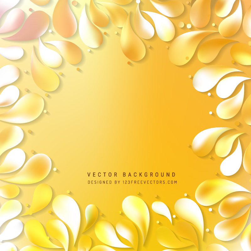 Orange Floral Ornamental Drops Background