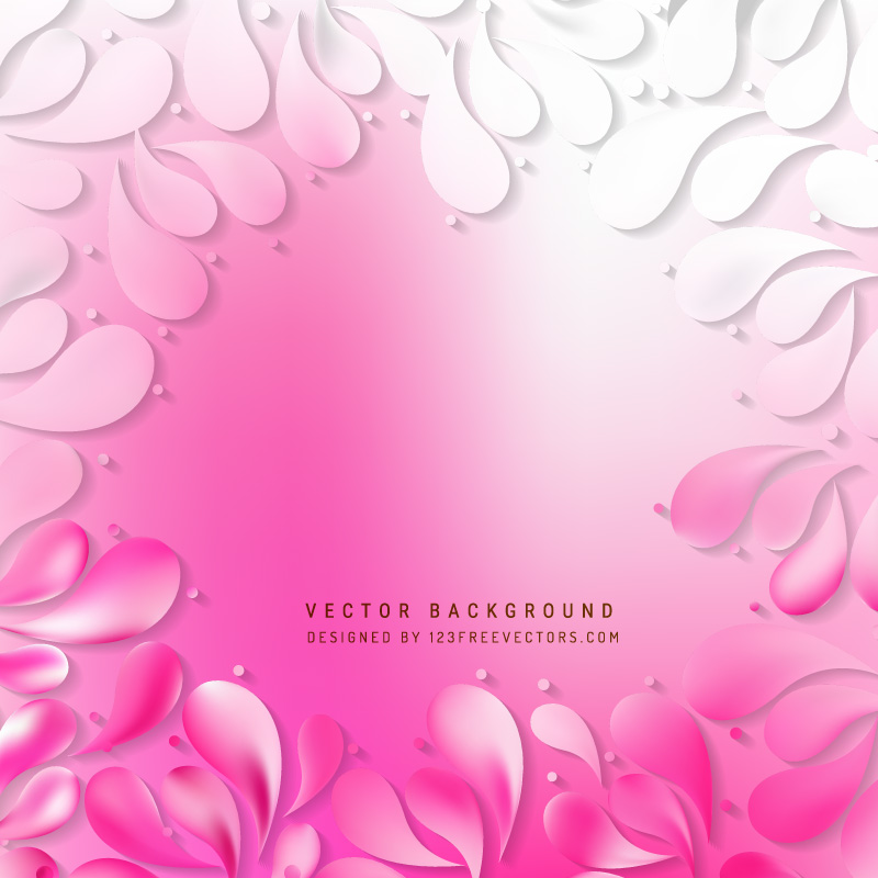 Abstract Light Pink Decorative Floral Drops Background