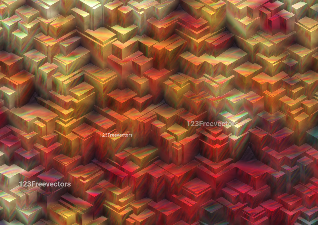 Abstract Red and Orange Three Dimensional Modern Geometric Background Image