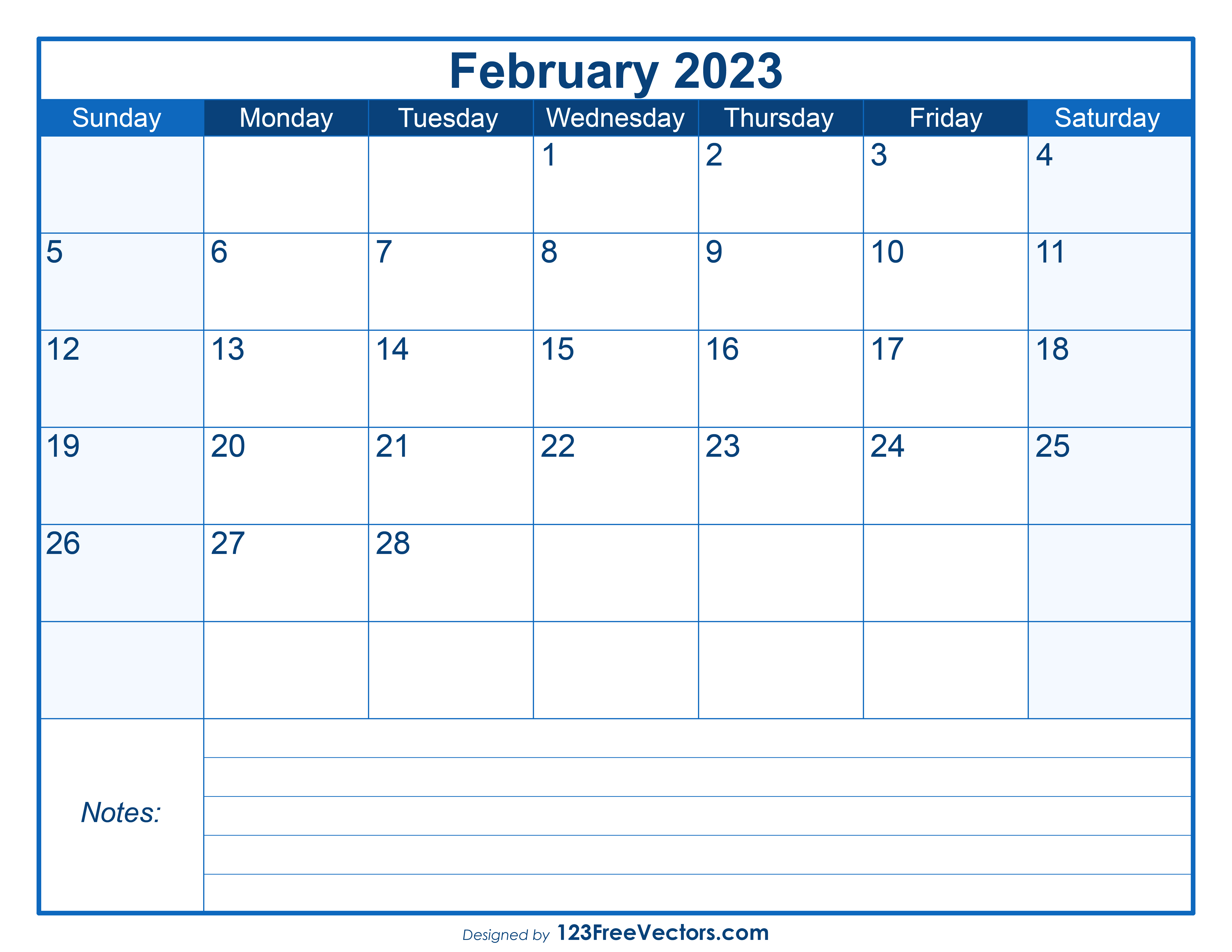 Free Download Free Printable February 2023 Calendar