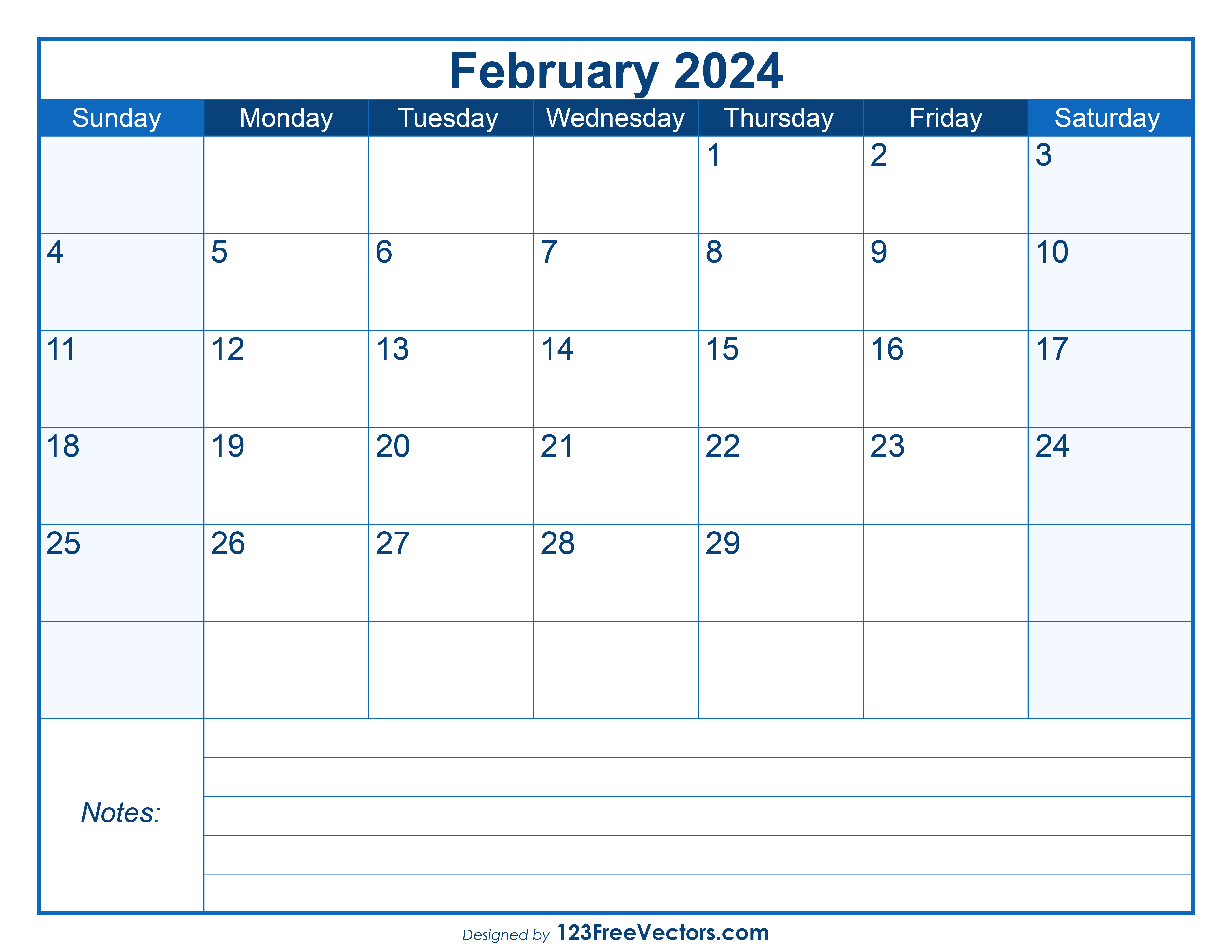 Free Free Printable February 2024 Calendar