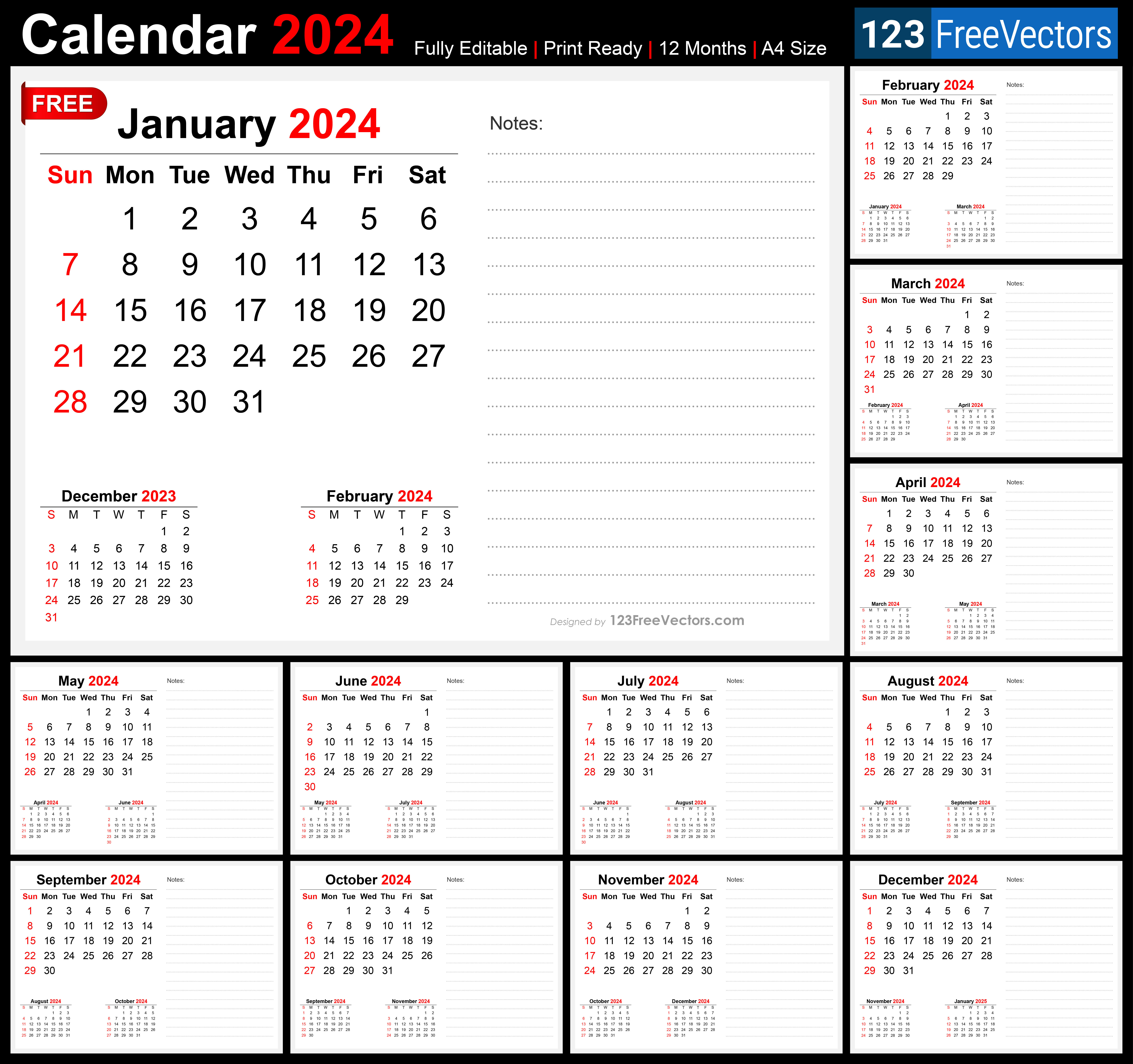 10+ Table Calendar 2024 | Free Vectors, Photos, Artwork Images ...