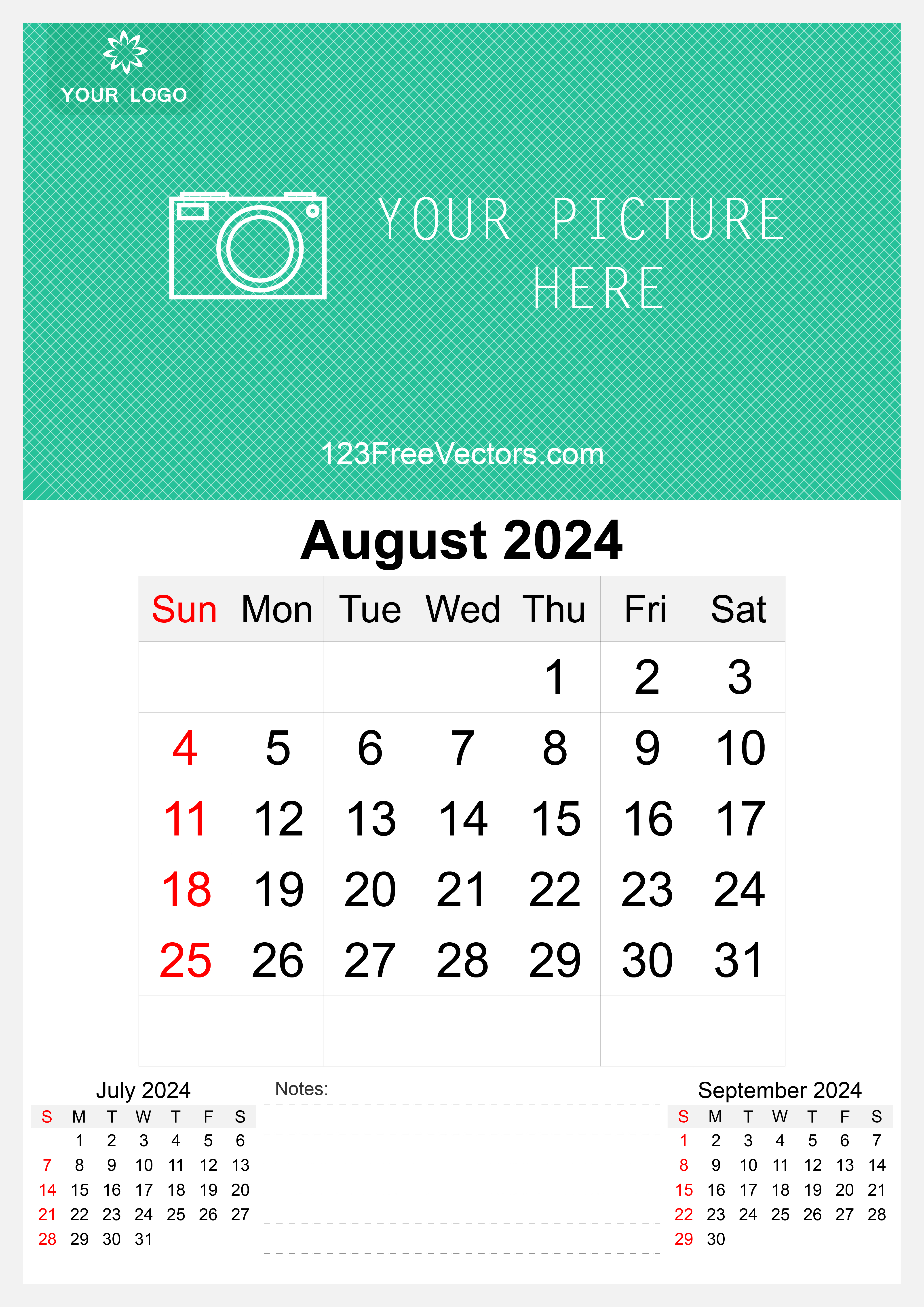 50+ August Calendar | Free Vectors, Photos, Artwork Images | 123Freevectors