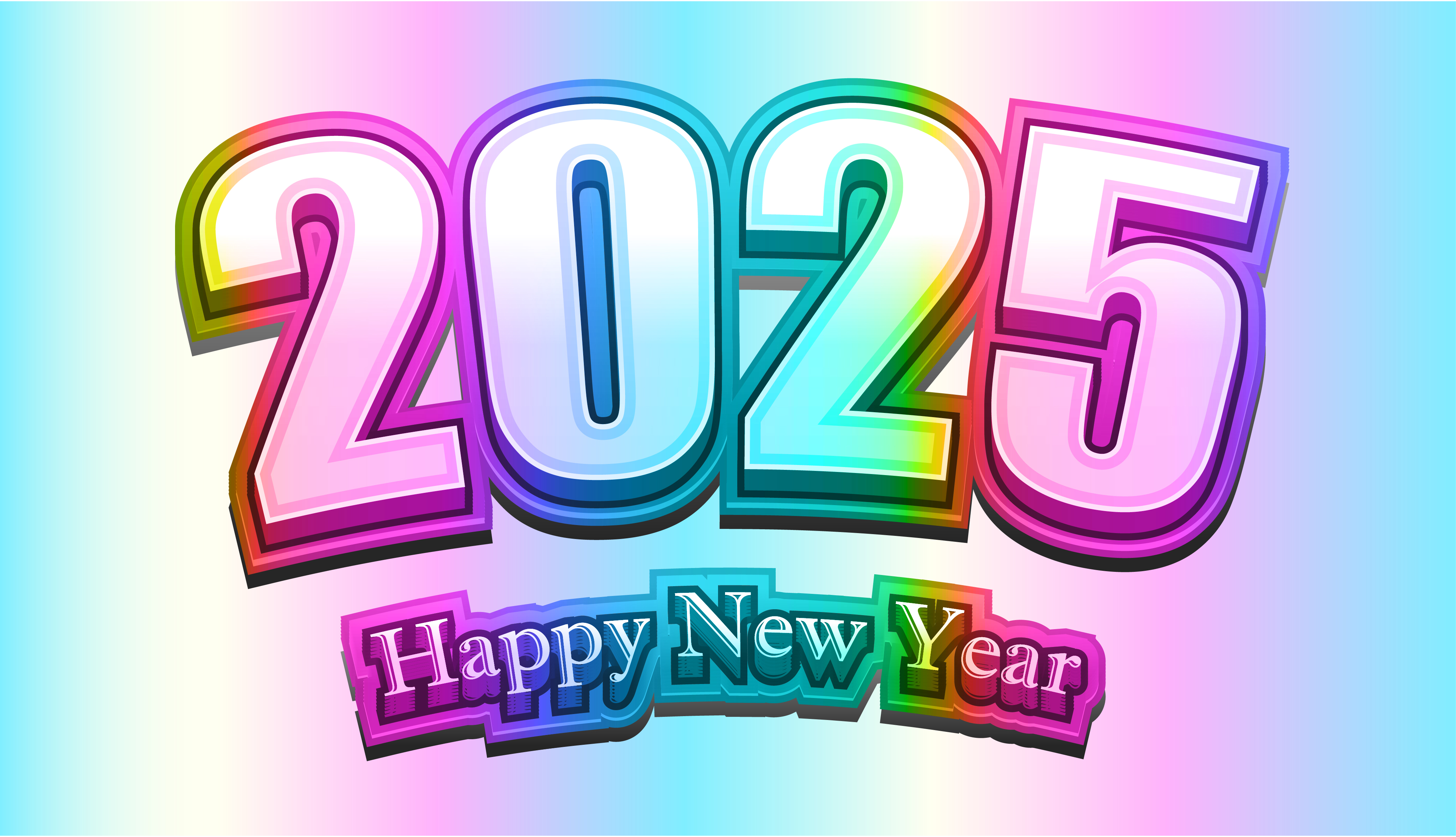 Free Download New Year Colorful Background 2025 Image