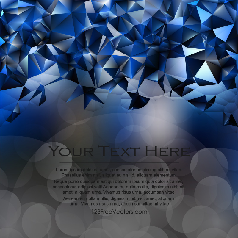 Blue Black Triangle Polygonal Background Design