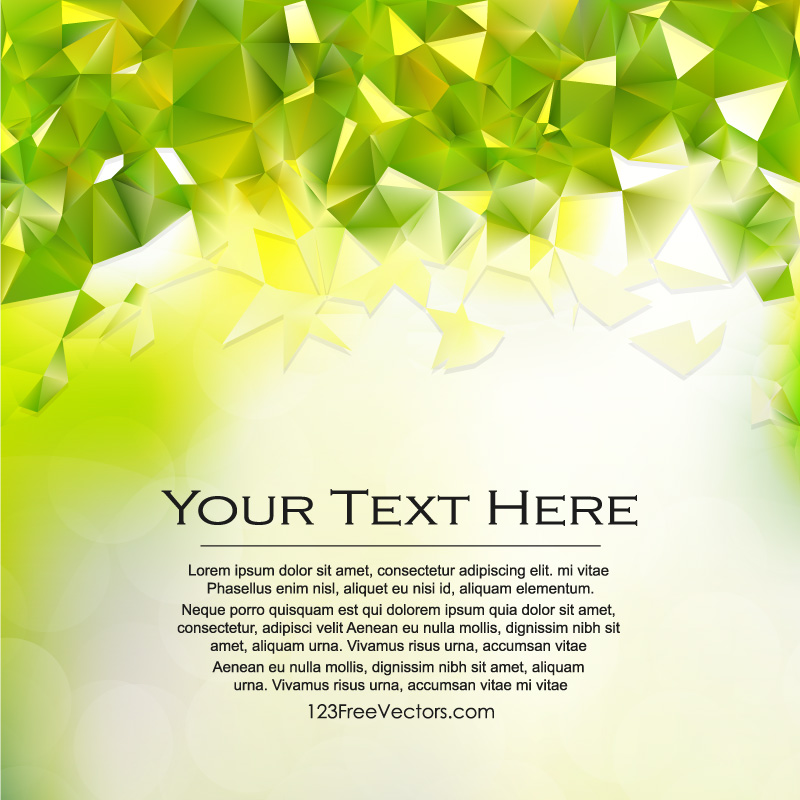 Abstract Yellow Green Polygonal Triangular Background Design Abstract Yellow Green Polygonal Triangular Background Design