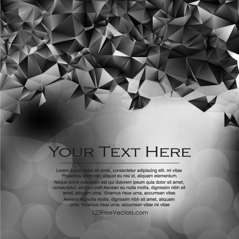 Abstract Black Polygonal Triangular Background Template Abstract Black Polygonal Triangular Background Template