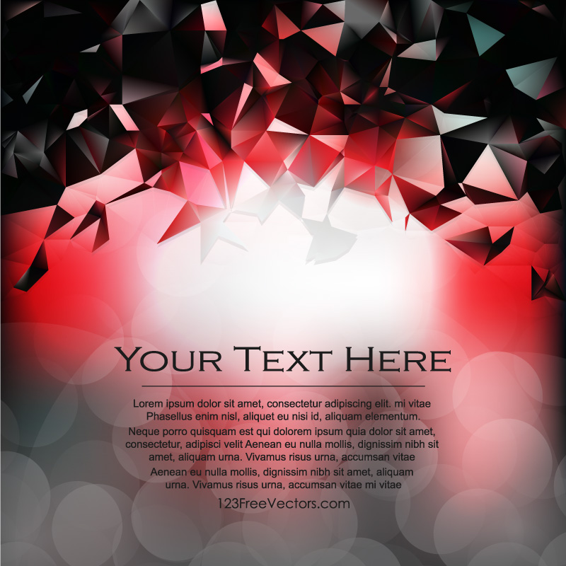Abstract Red Black Polygonal Triangular Background Template