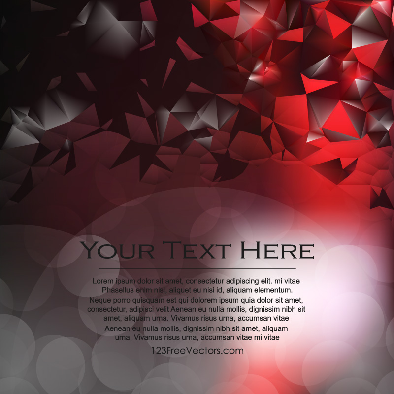 Abstract Red Black Triangle Polygonal Background Design