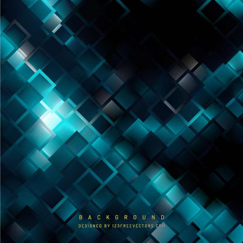 Abstract Black Turquoise Square Background Pattern
