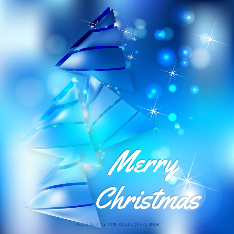 Blue Christmas Tree Background Design