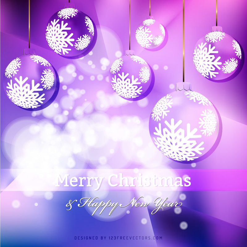 Blue Purple Christmas Ornament Background Design