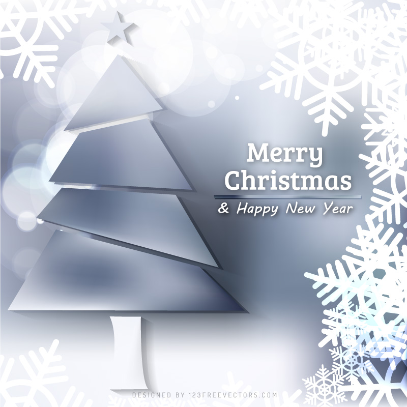 Christmas Tree Background with Snowflakes