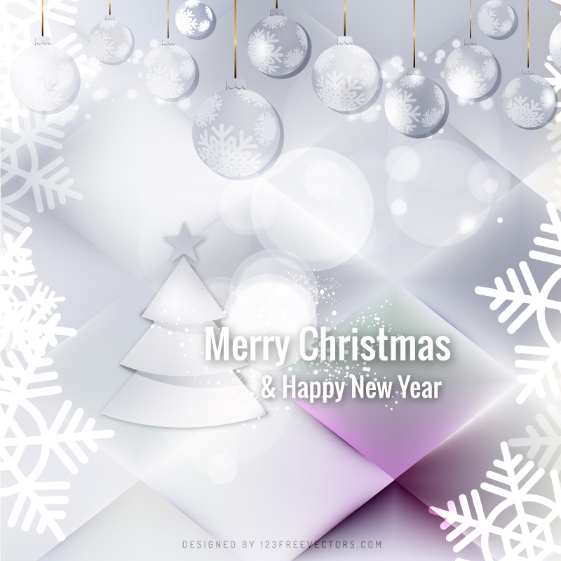 Light Gray Christmas Card Background Template with Bow
