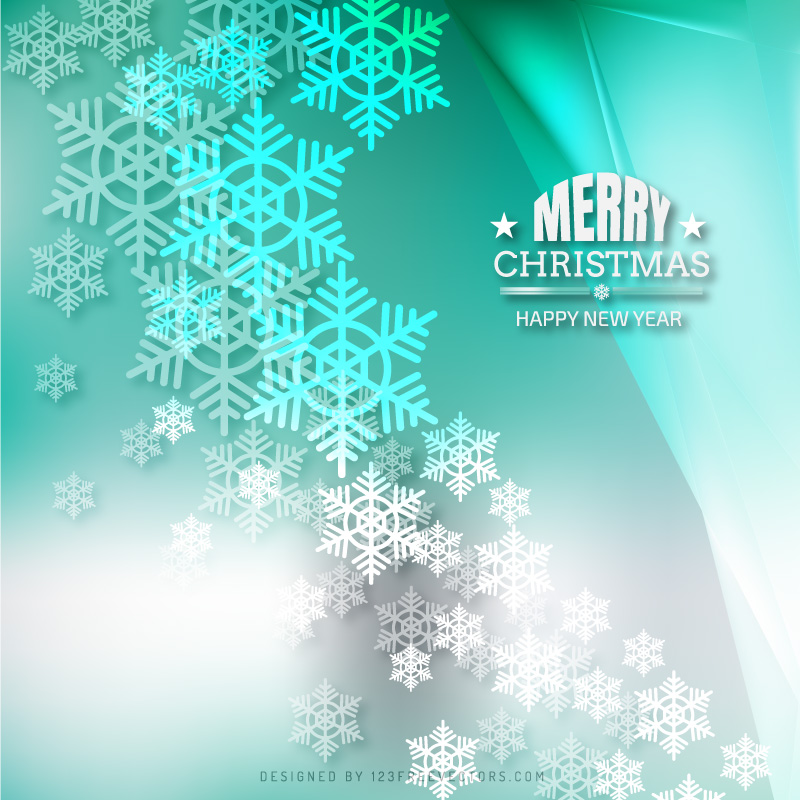 Turquoise Christmas Snowflakes Background