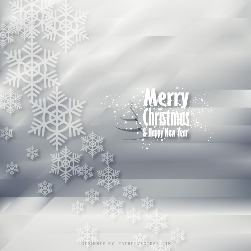 Merry Christmas Snowflakes Light Gray Background Design