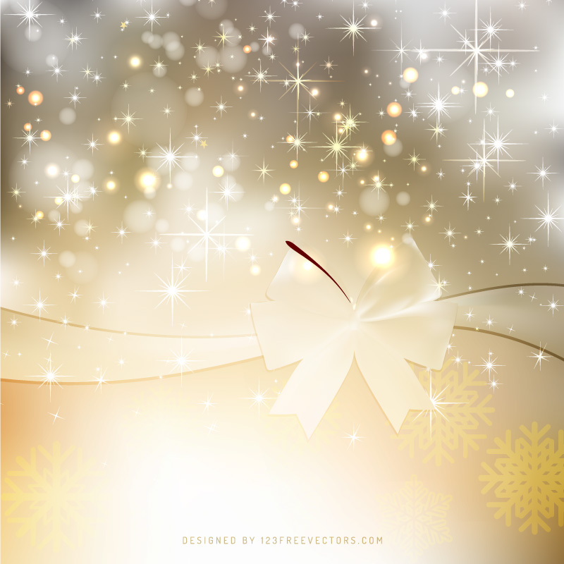 Beige Christmas Background with Gift Bow