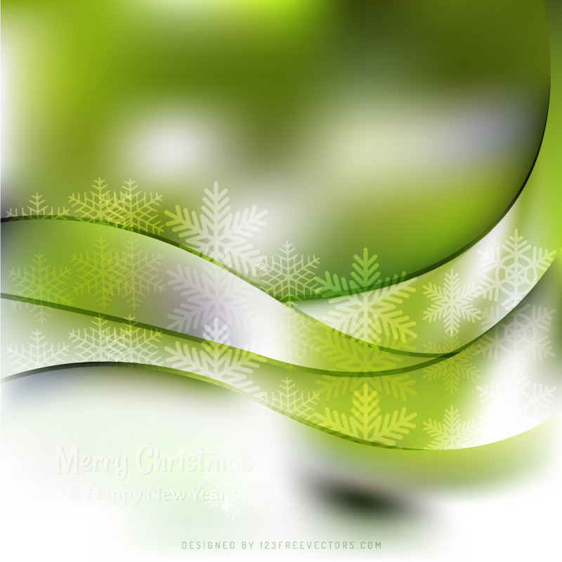 White Green Christmas Background with Snowflake