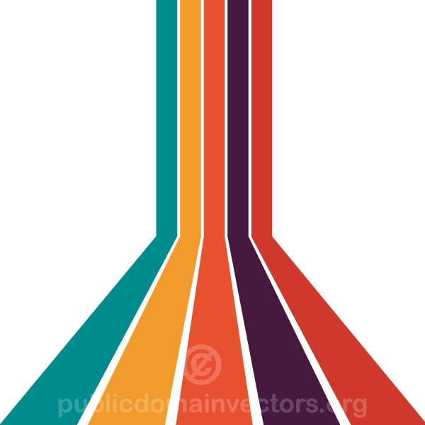 Abstract Colorful Stripes Perspective Vector Background