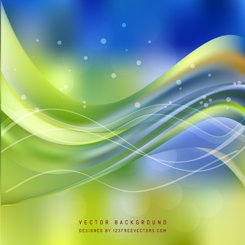 Blue Green Wave Background Template