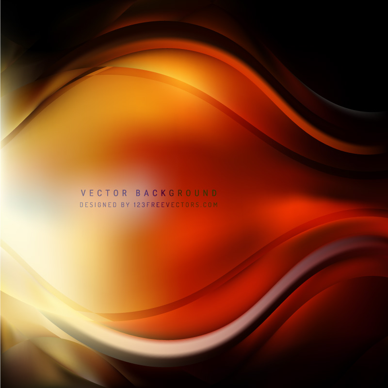 Abstract Black Orange Fire Wave Background