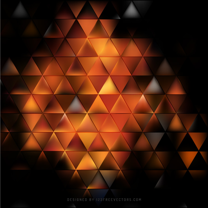 Black Orange Fire Geometric Triangle Background