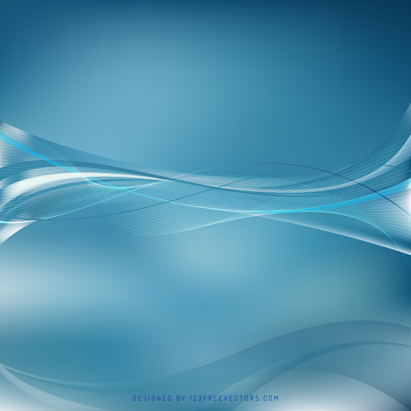 Abstract Blue Flowing Curves Background