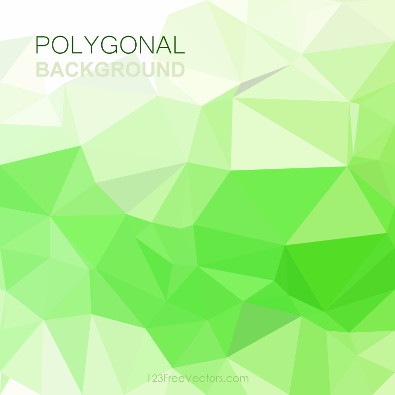 Lawn Green Color Polygonal Triangular Background Template