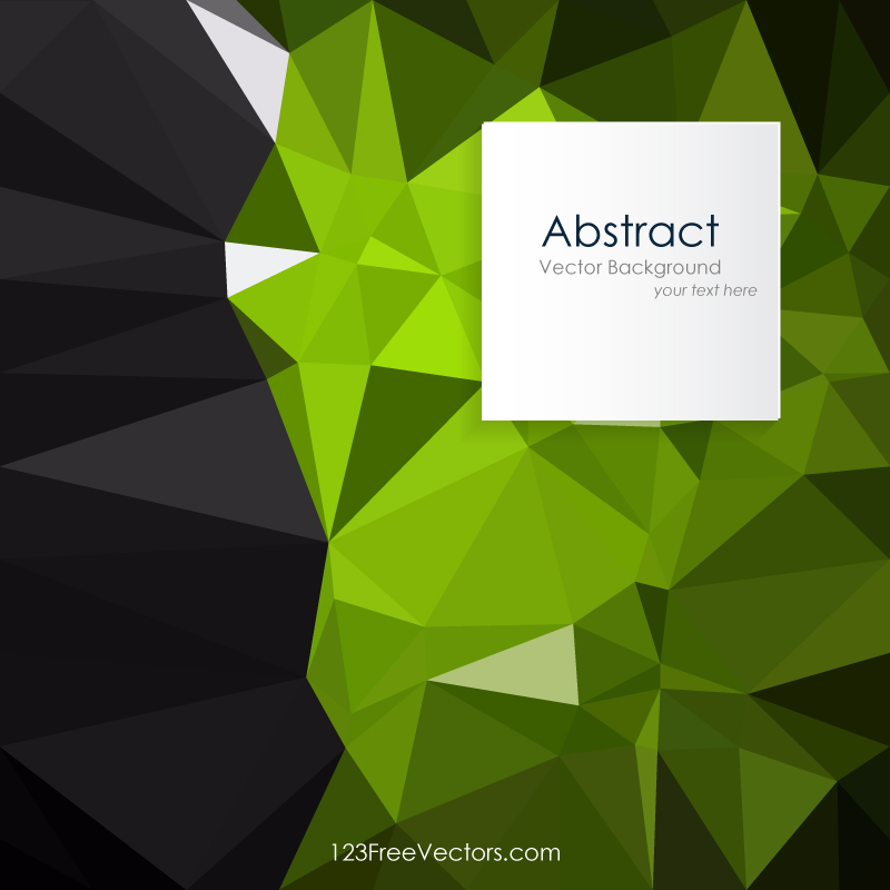 Black Green Abstract Polygonal Background Illustrator