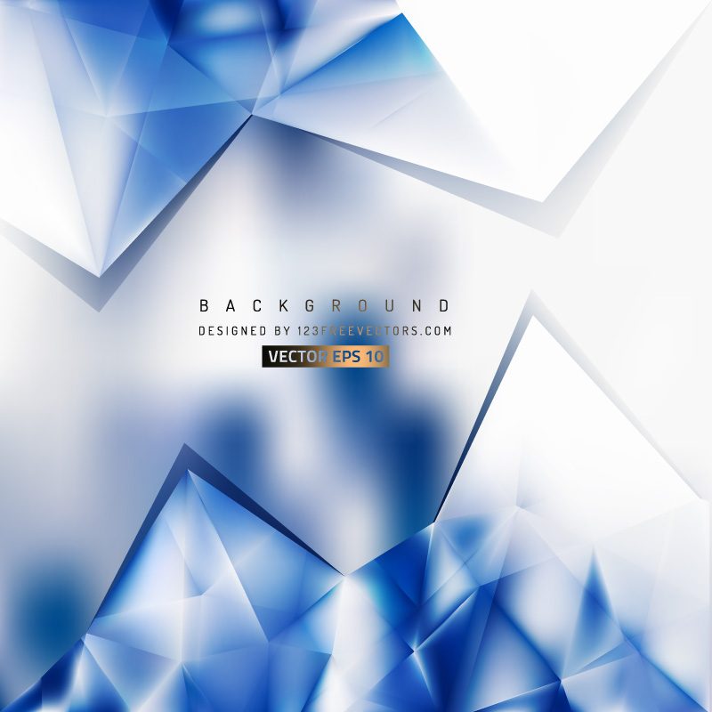 Free Blue and White Triangle Background Vector Art
