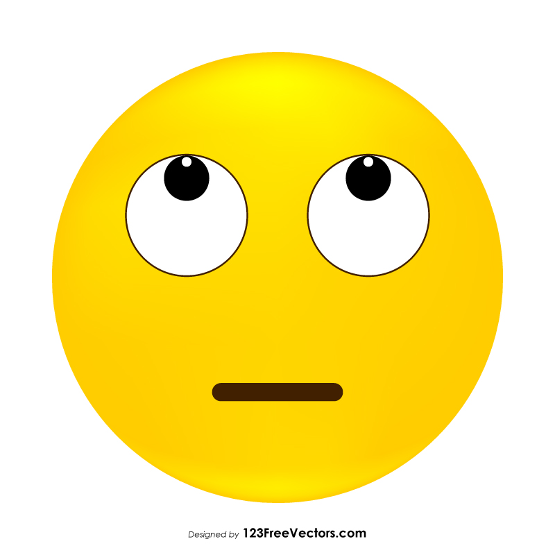 Face with Rolling Eyes Emoji Icons Vector