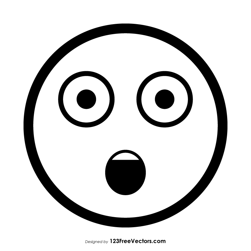 Face with Open Mouth Emoji Outline