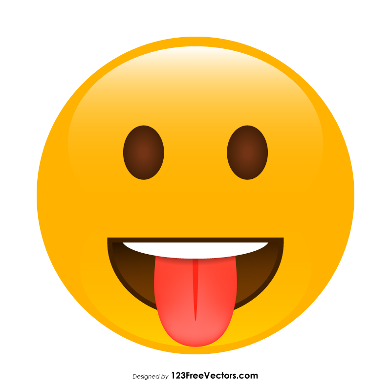 Tongue Smiley Vector Free